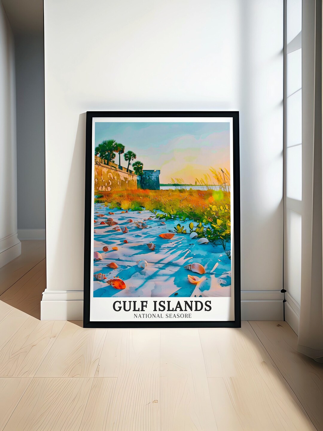 Gulf Islands National Seashore Travel Print - Fort Pickens Beach ...