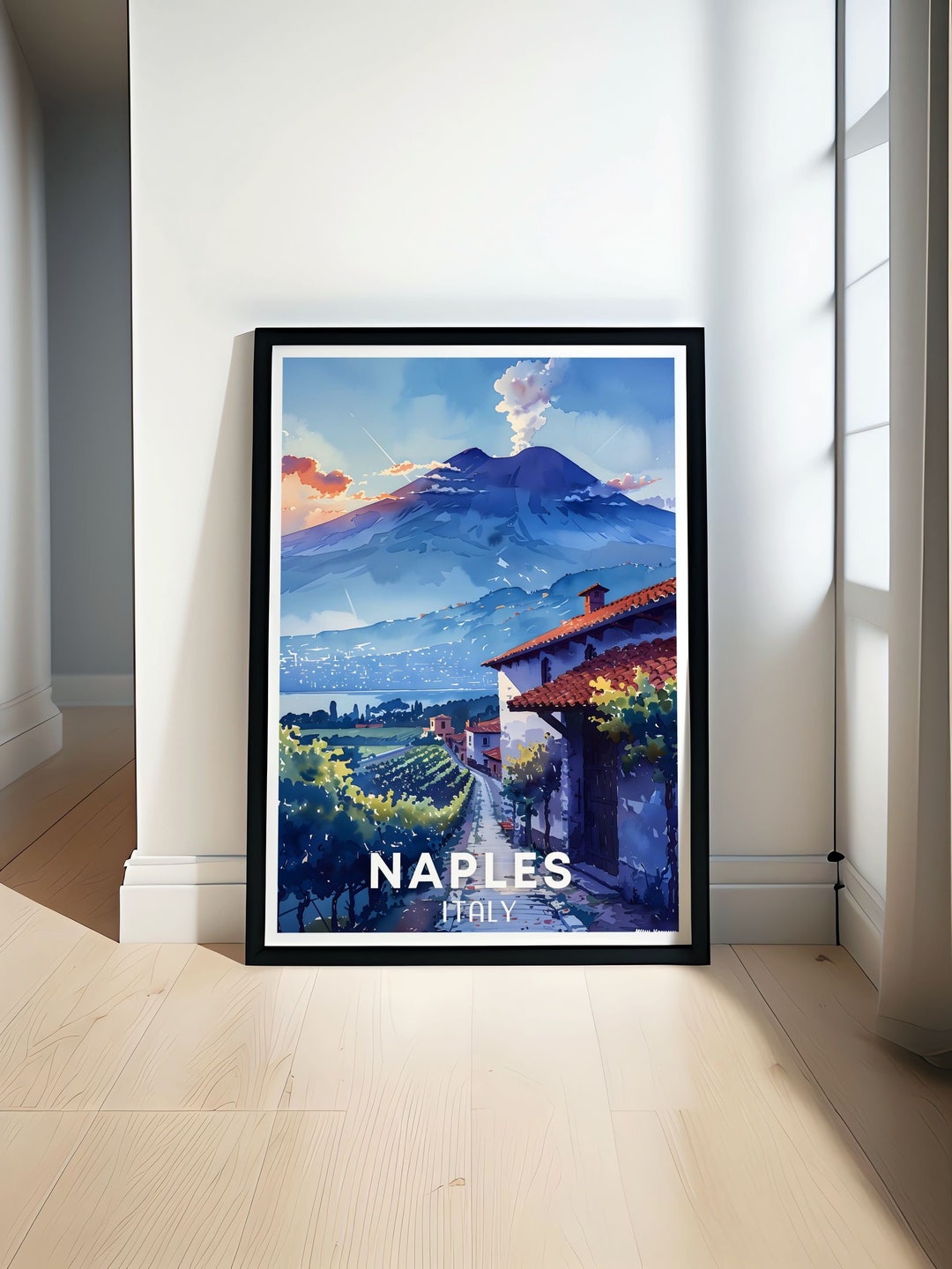 Naples Artwork - Mount Vesuvius Art Poster - Mount Vesuvius Decor ...