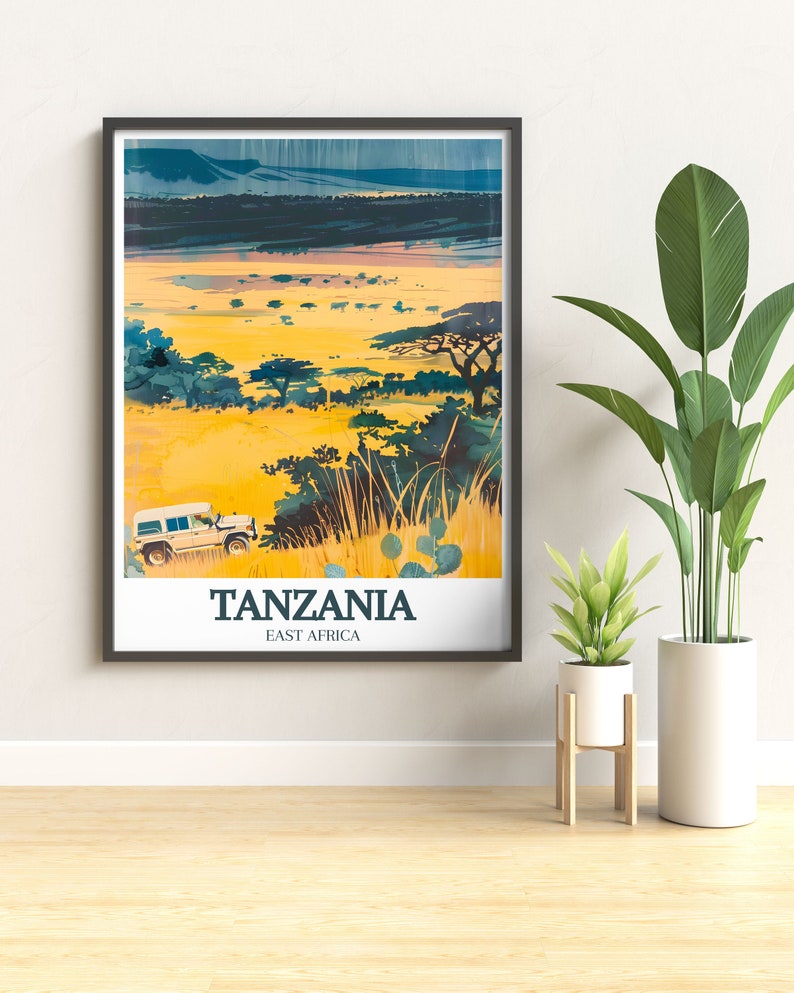 Tanzania Travel Poster - Ngorongoro Crater and Dar Es Salaam Posters ...