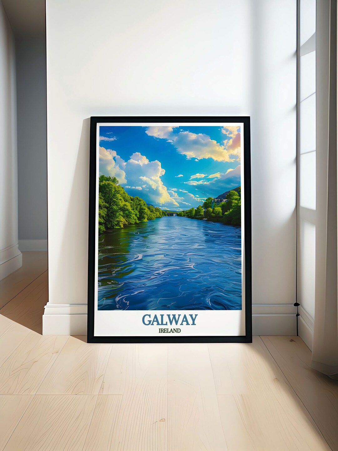Galway Art Posters - Scenic Irish Coastal Art Collection - River Corrib ...