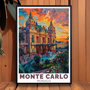 Monte-carlo Travel Poster - Monaco Wall Art - Casino De Monte-carlo ...
