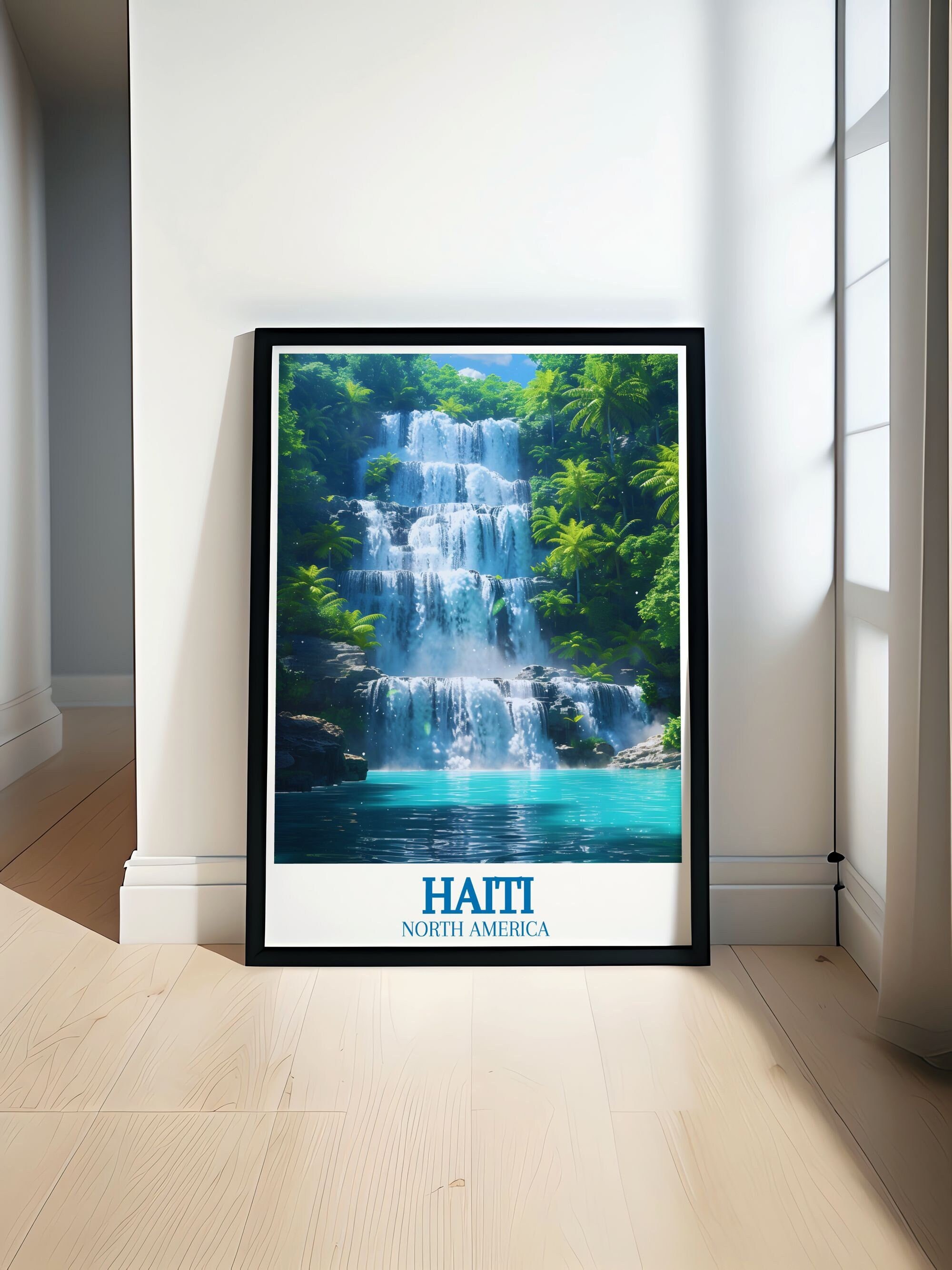 Colorful Haiti Art Print - Haiti Bassin Bleu Travel Print - Haiti ...