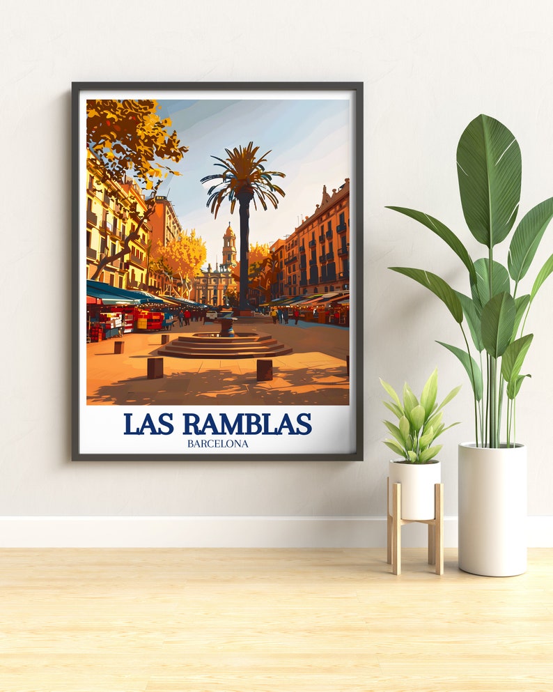 Las Ramblas Wall Art La Rambla De Canaletes Art Captivating Catalonia ...