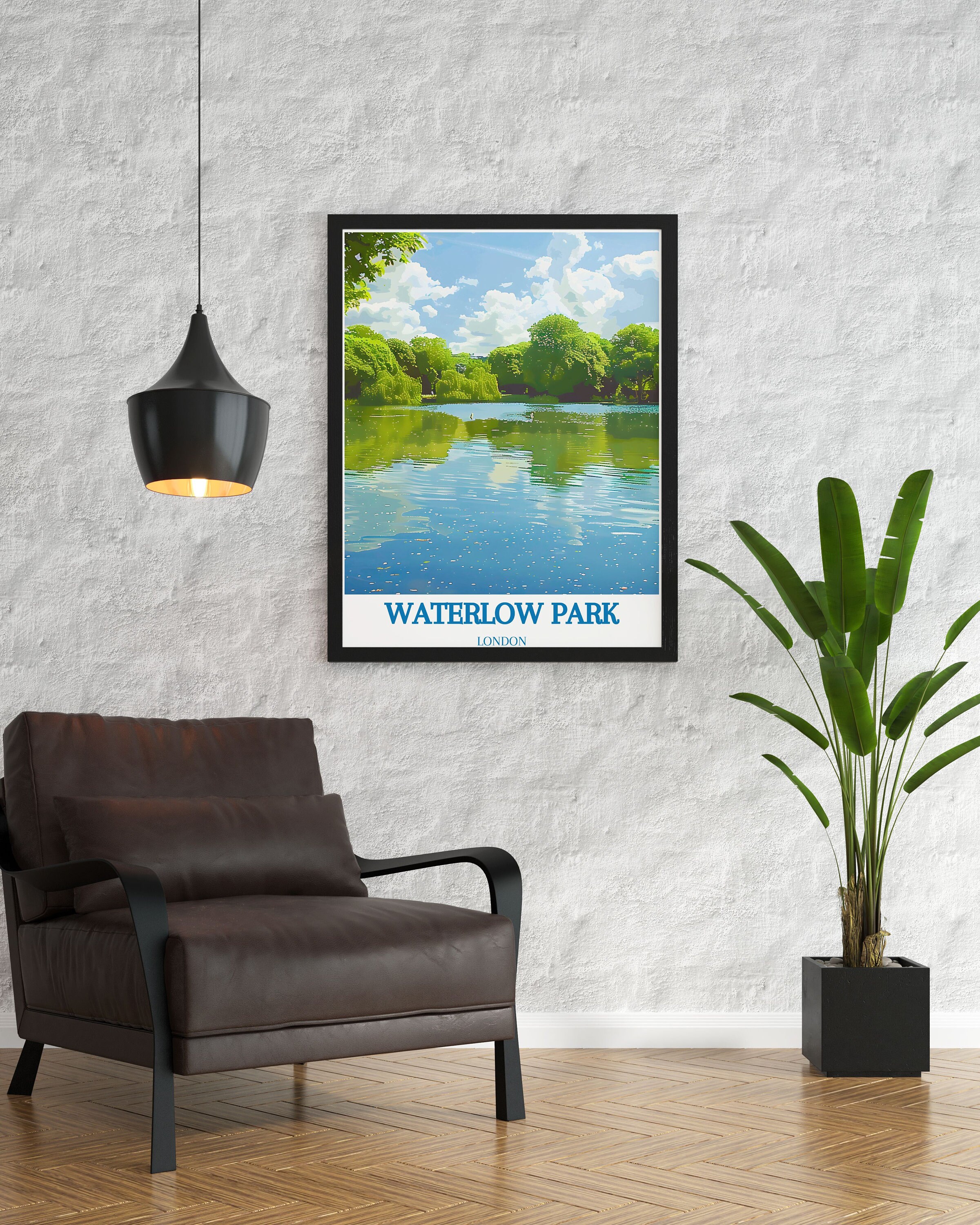 Waterlow Parktravel Print Highgate Ponds Art Poster for Home and Office ...
