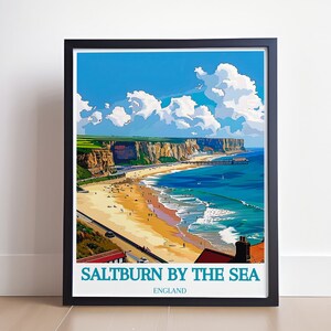 Saltburn Beach Prints and Retro Wall Art - Saltburn Beach Art ...