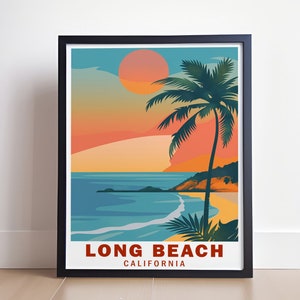 Long Beach Wall Art - Long Beach Art Print - Personalized California ...