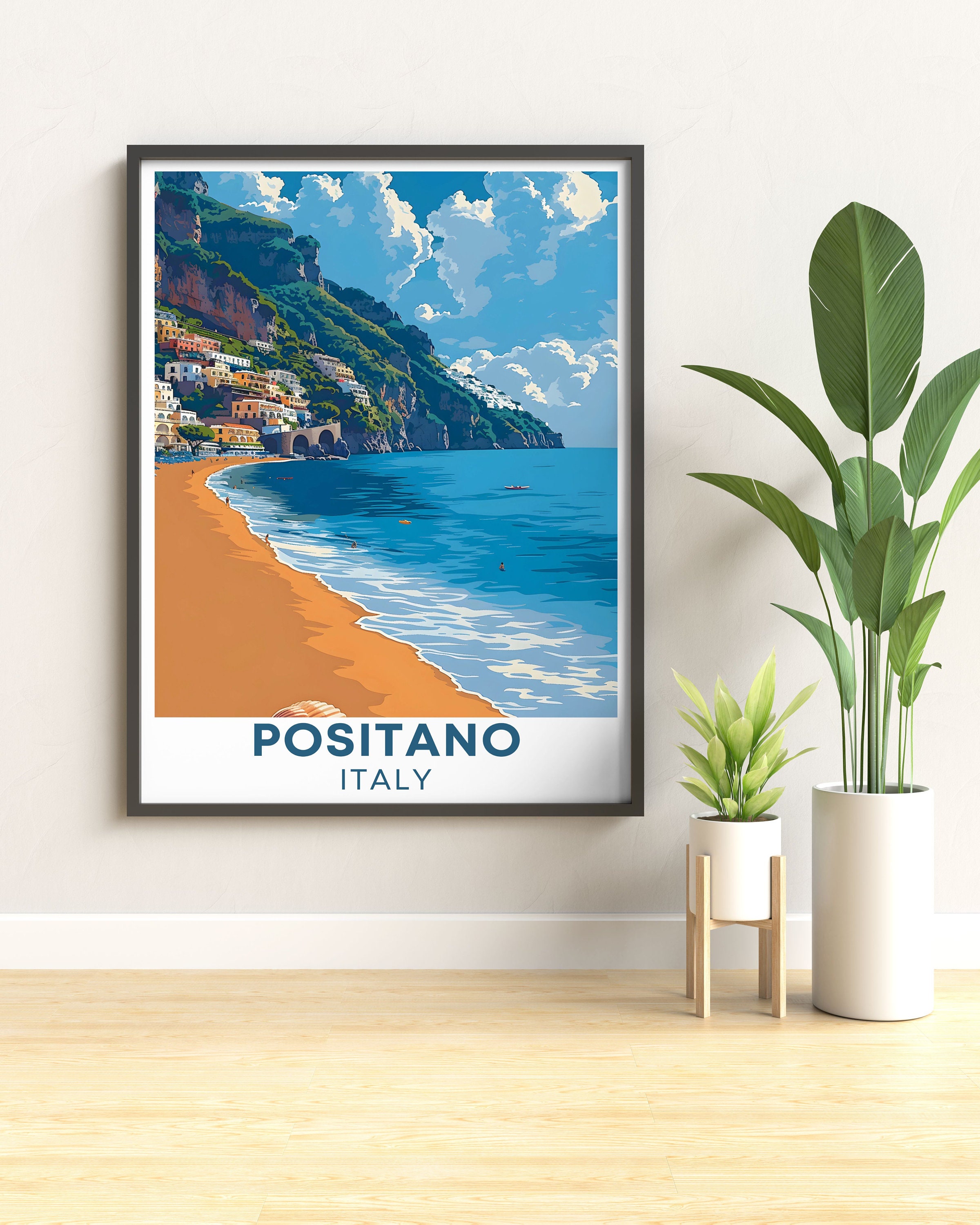 Positano Art Print Spiaggia Grande Print Positano Prints Italy Wall Art ...
