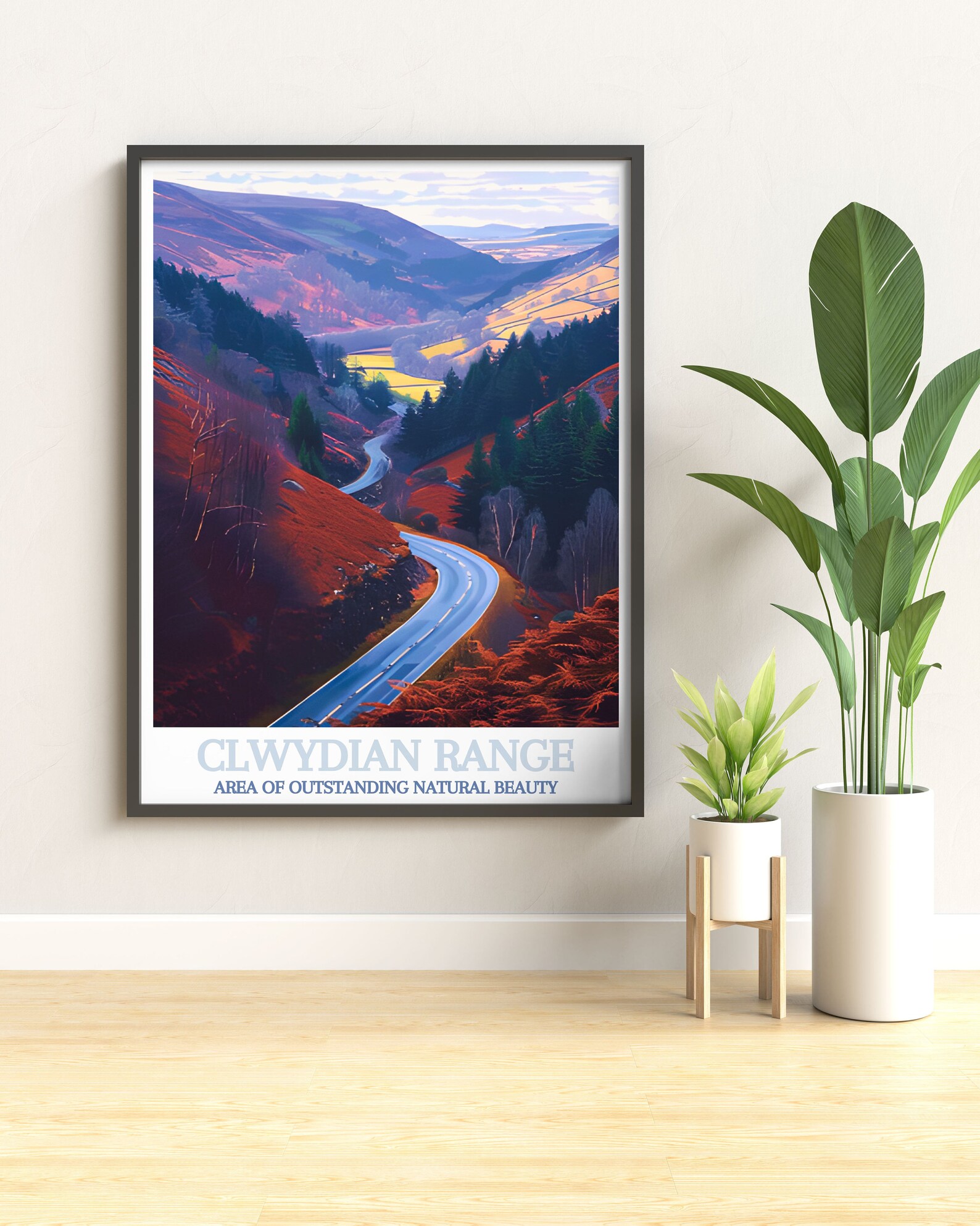 Clwydian Range AONB Travel Posters - Horseshoe Pass Wall Art - Wales ...