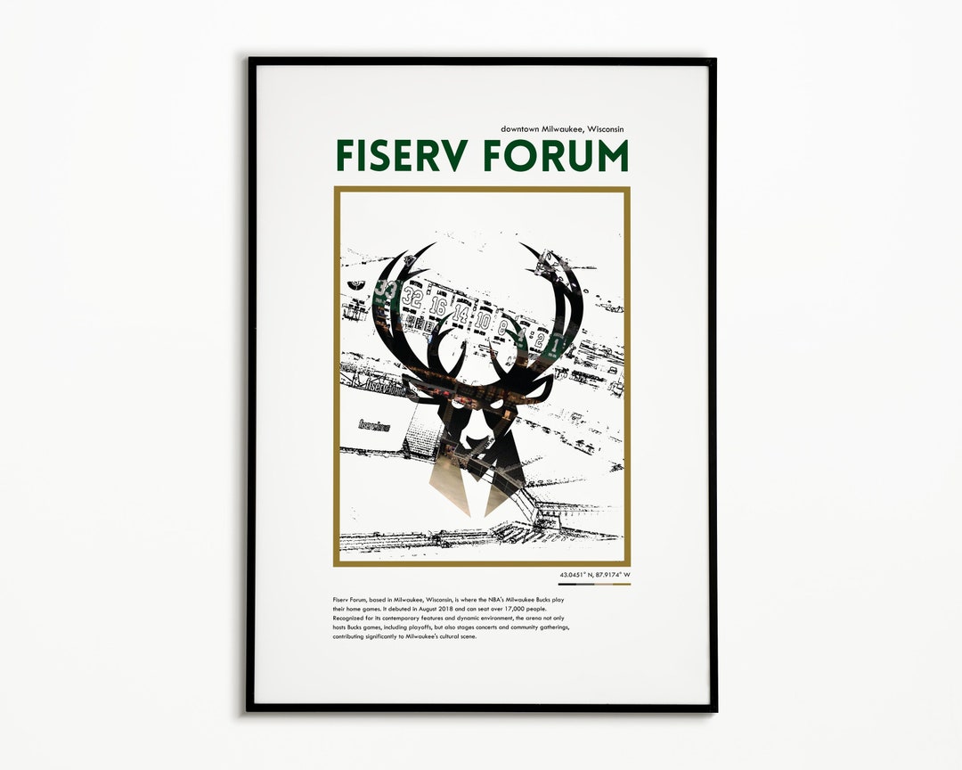 Minimalistic Milwaukee Bucks Art and Posters Fiserv Forum Stadium ...