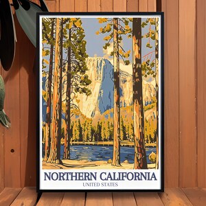 Northern California Travel Print Wall Art Redwood Yosemite Poster ...