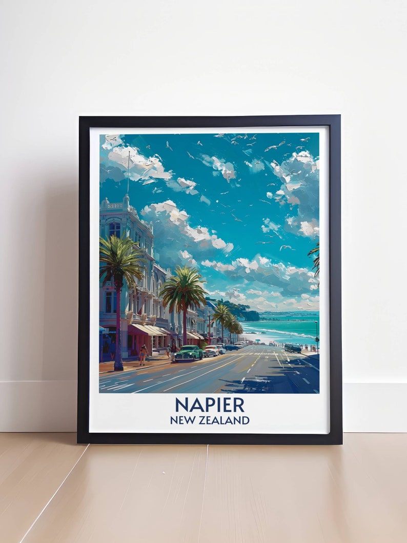 Napier Travel Poster Marine Parade Art Artistic Prints Celebrating New ...