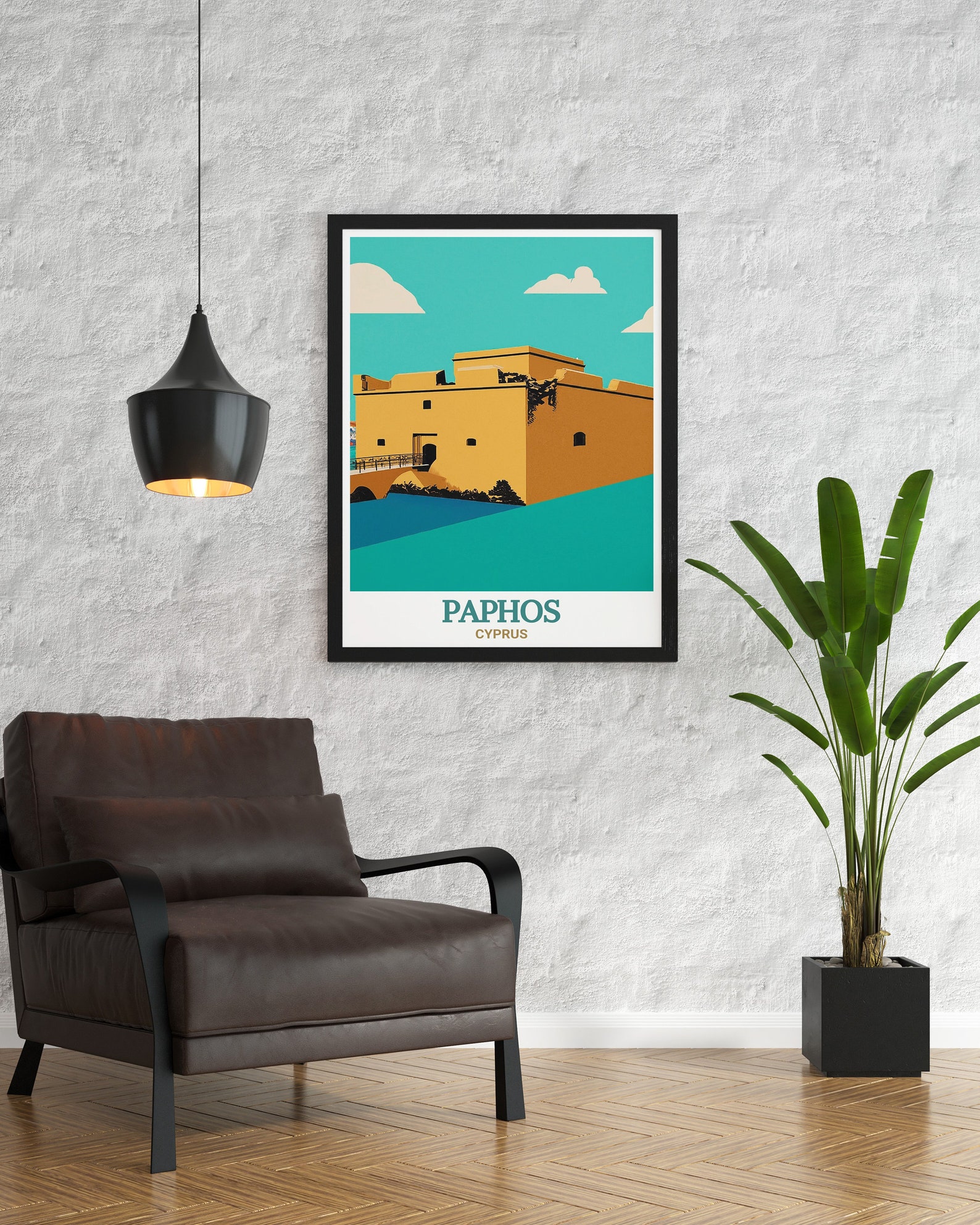 Paphos Travel Poster Paphos Castle Art Collection Paphos Wall Art ...