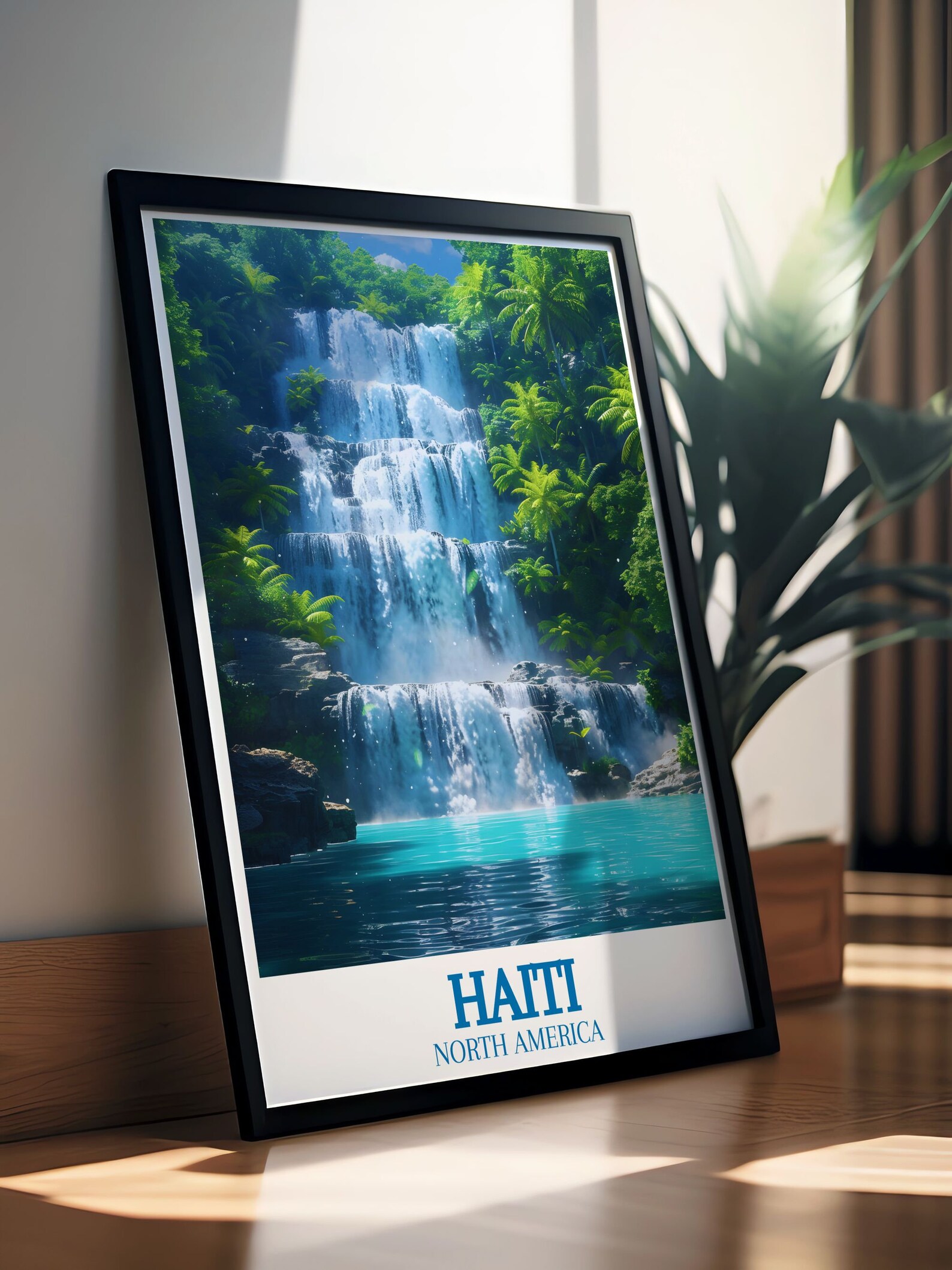 Colorful Haiti Art Print - Haiti Bassin Bleu Travel Print - Haiti ...