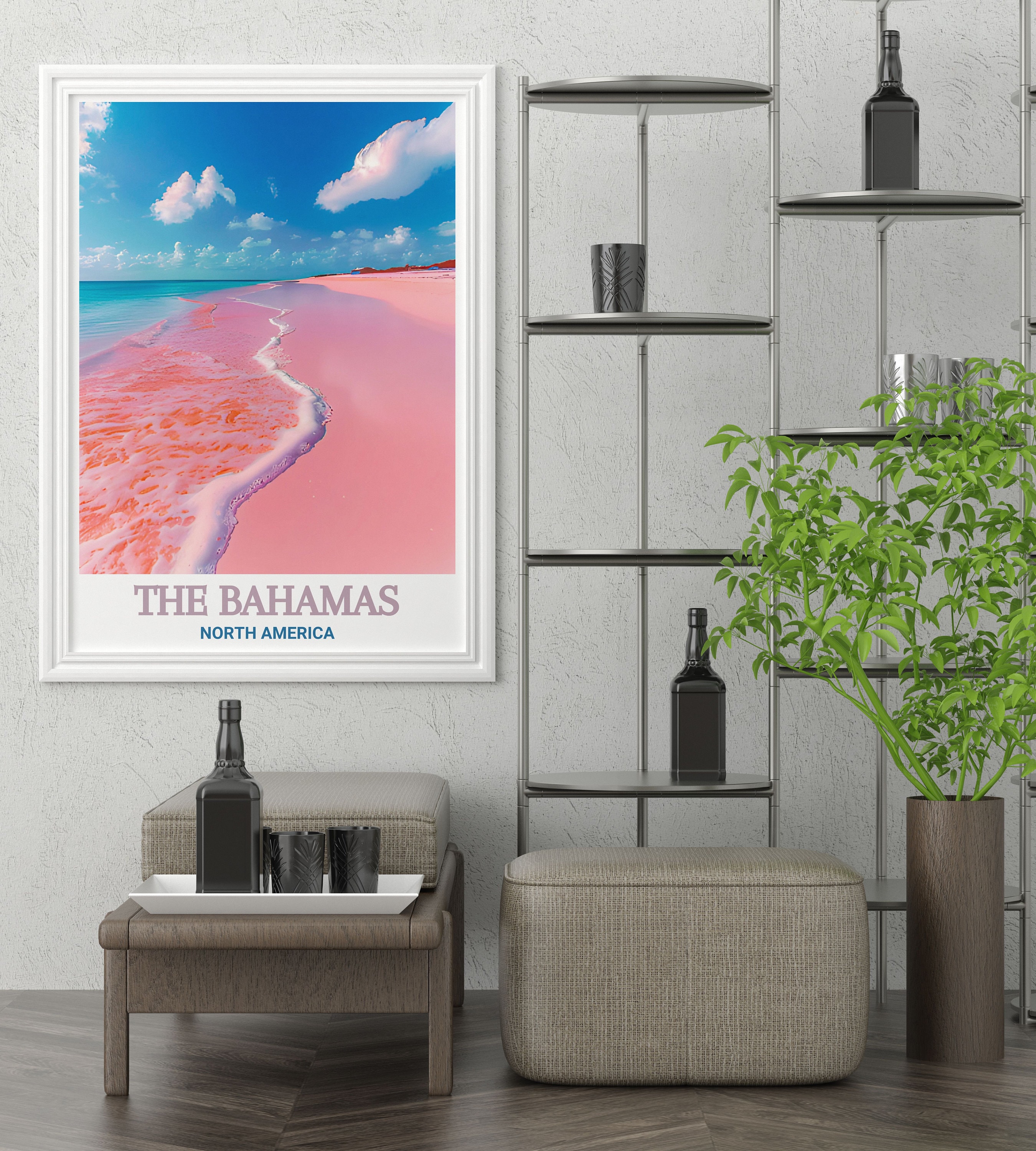 The Bahamas Travel Print Harbour Island Art and Caribbean Wall Art ...