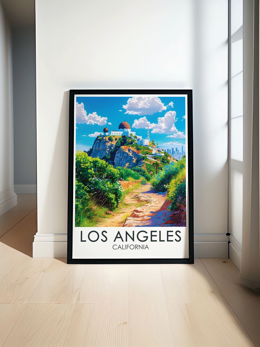 Los Angeles Poster - Griffith Observatory Art - Travel Print for Los ...
