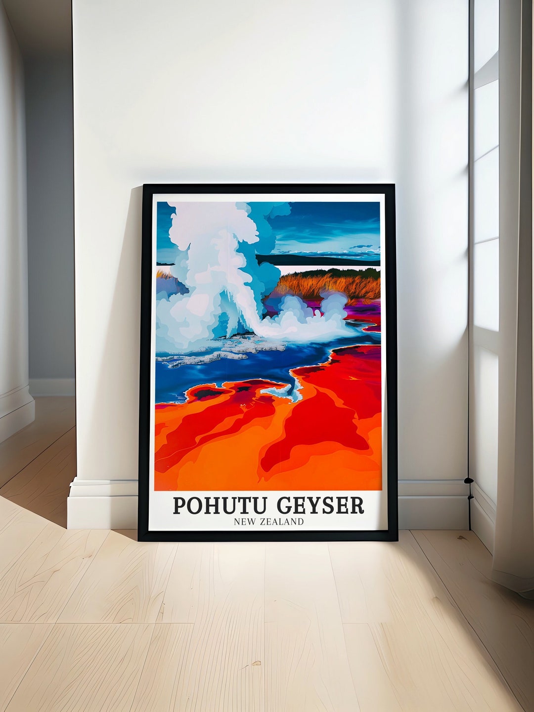 Pohutu Geyser Travel Poster - Te Puia, Rotorua Travel Poster -pohutu ...