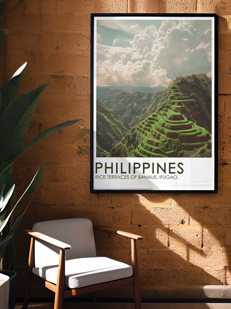 Philippines Travel Poster- Banaue Ifugao Decor - Rice Terraces of ...