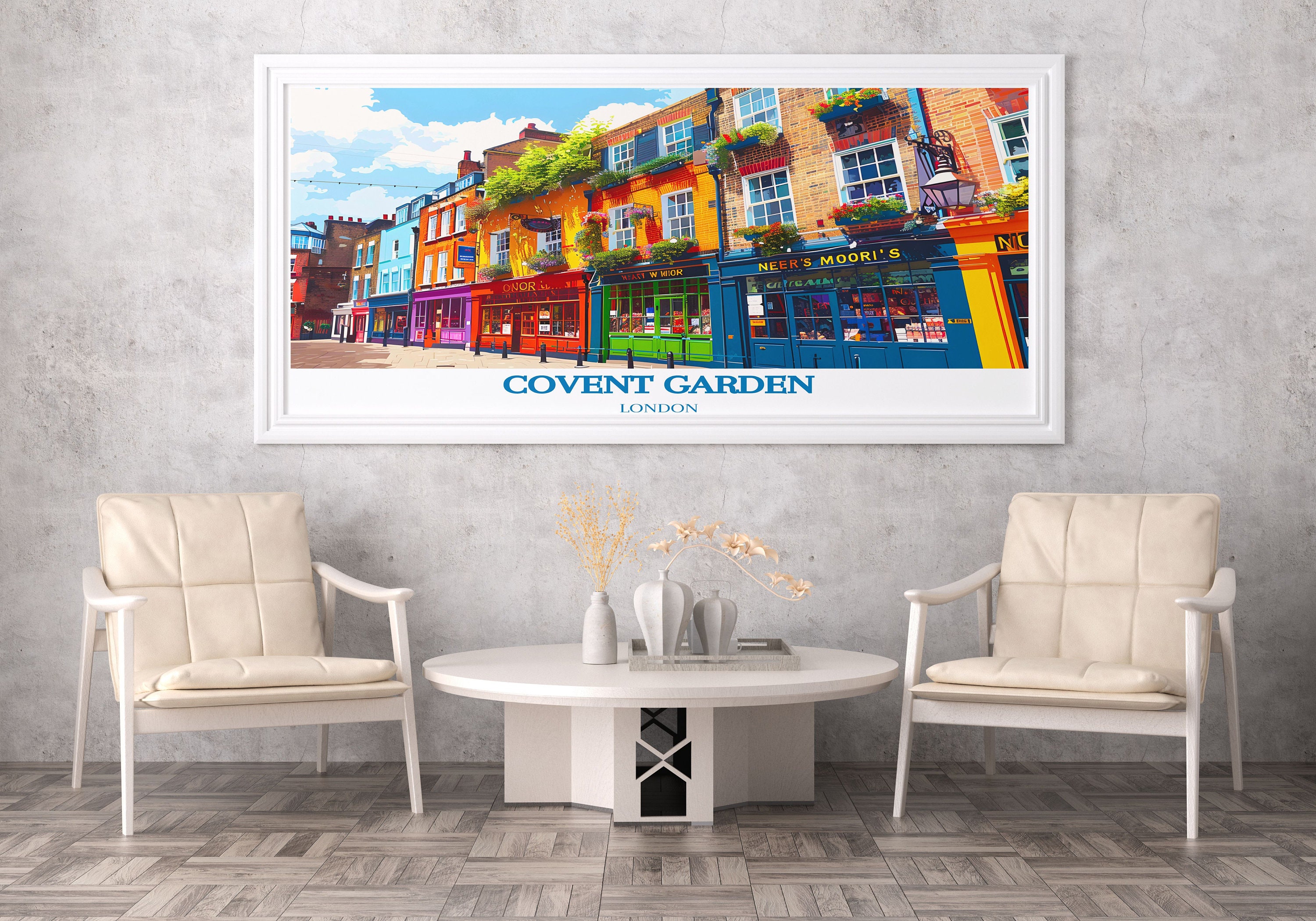 Vintage Covent Garden Travel Posters Neal's Yard Art Pieces Capturing ...