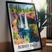 Burney Falls Travel Poster Burney Falls and Pacific Crest Trail With ...