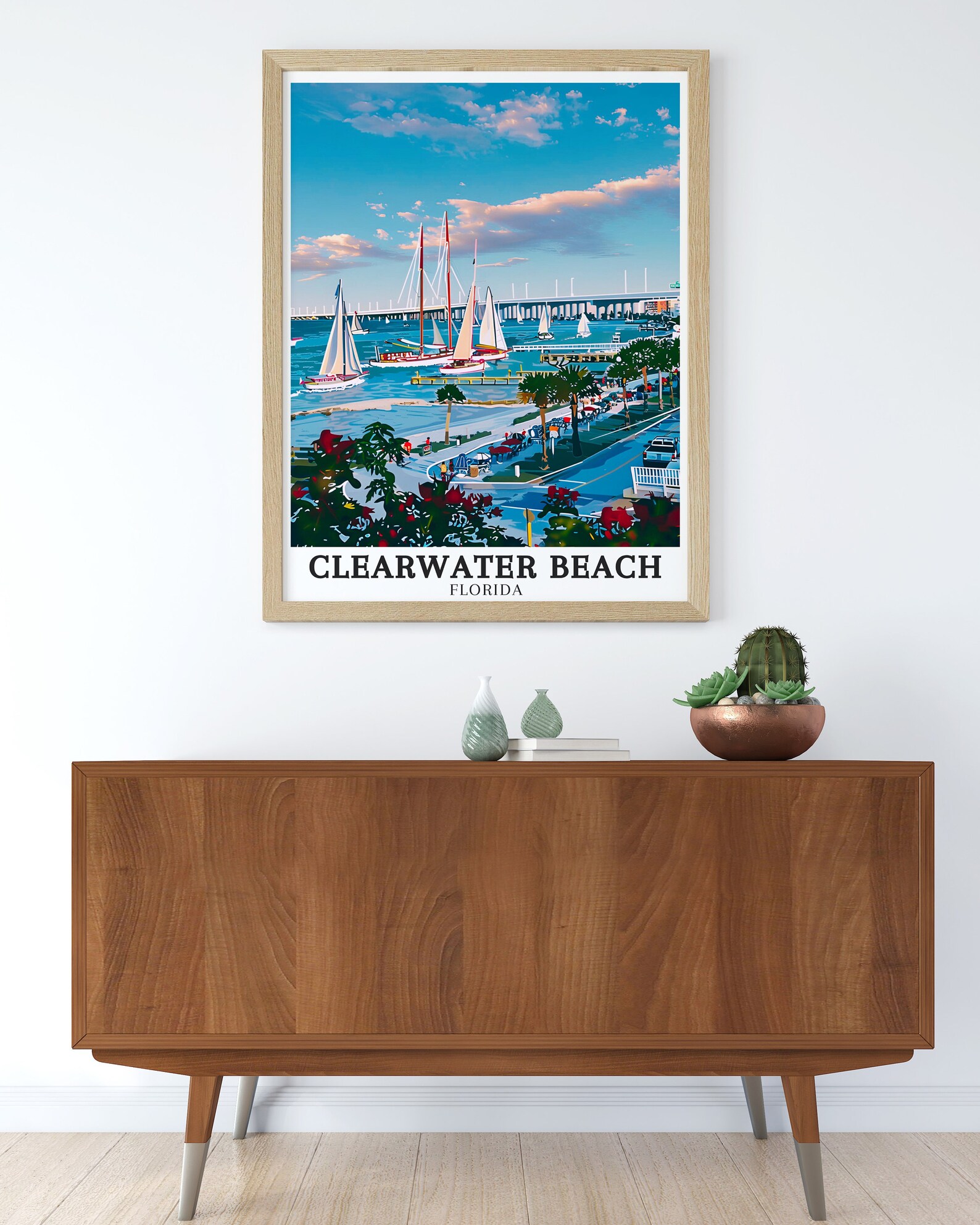 Clearwater Beach Travel Posters - Clearwater Memorial Causeway Art ...