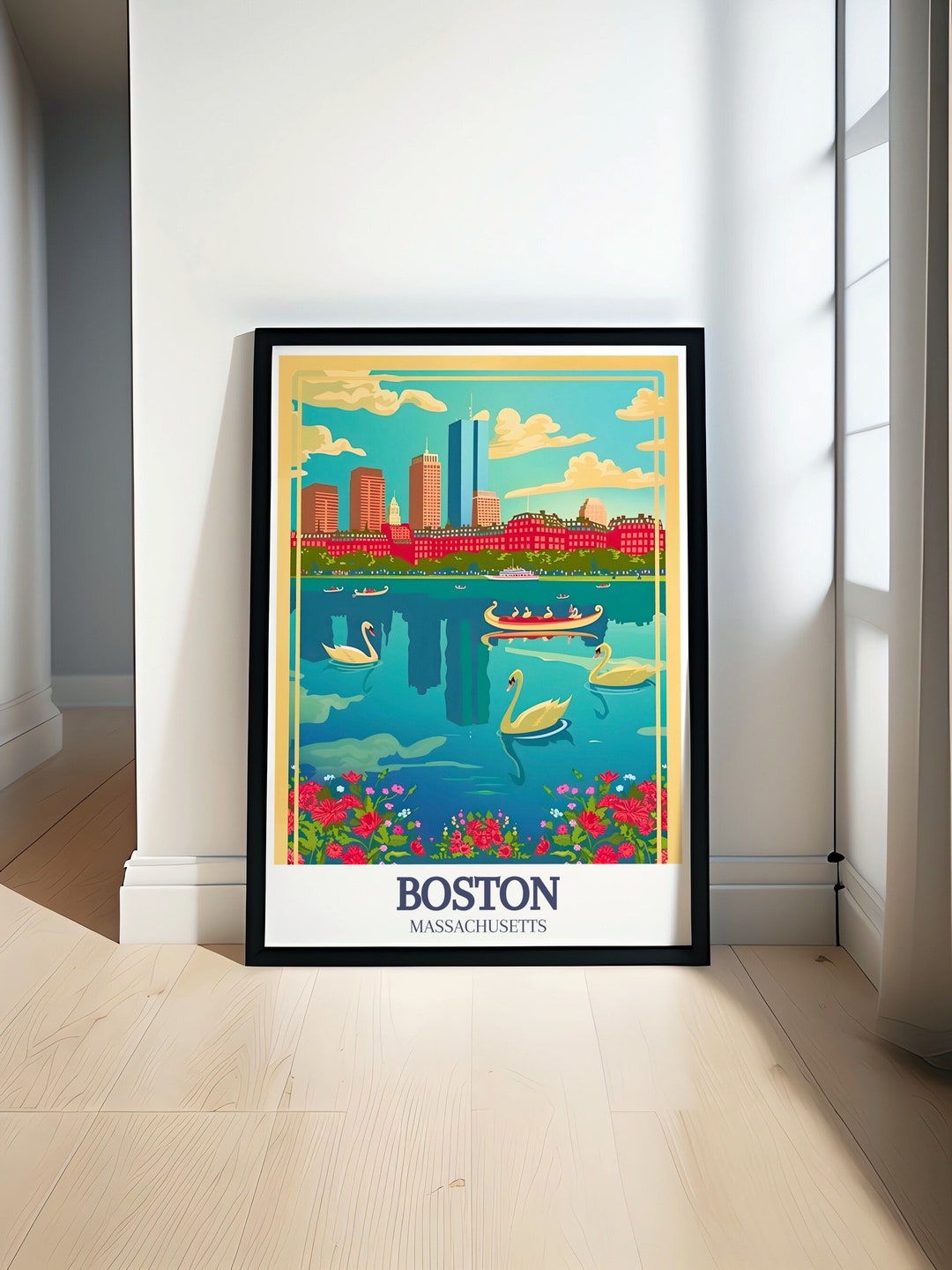 Boston Poster - Financial District Poster - Charles River Travel Print ...