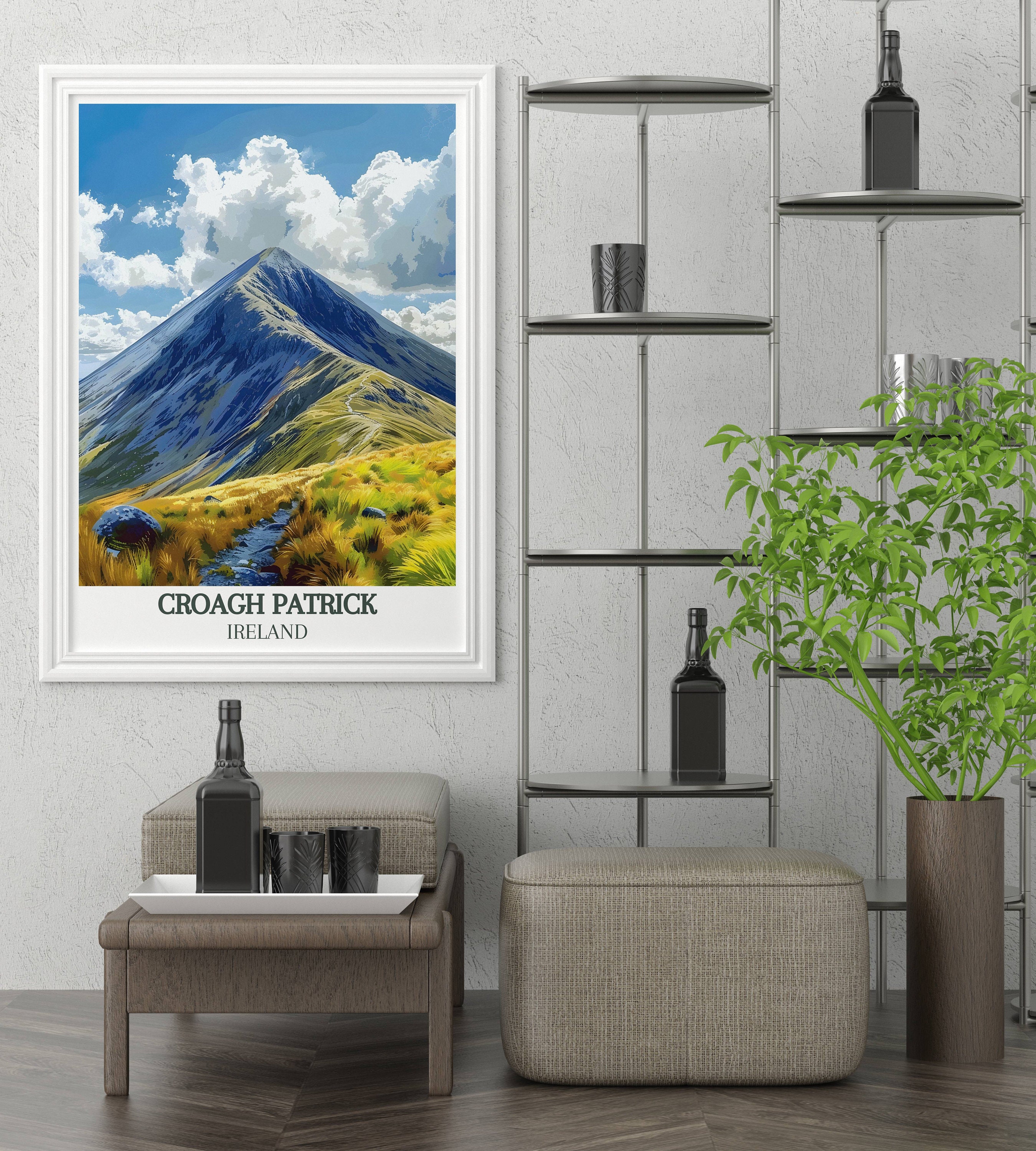 Croagh Patrick Trail and Summit Art - Croagh Patrick Print - Ireland's ...