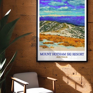 Mount Hotham Ski Resort Travel Art - Mount Hotham and Victoria Alps Art ...