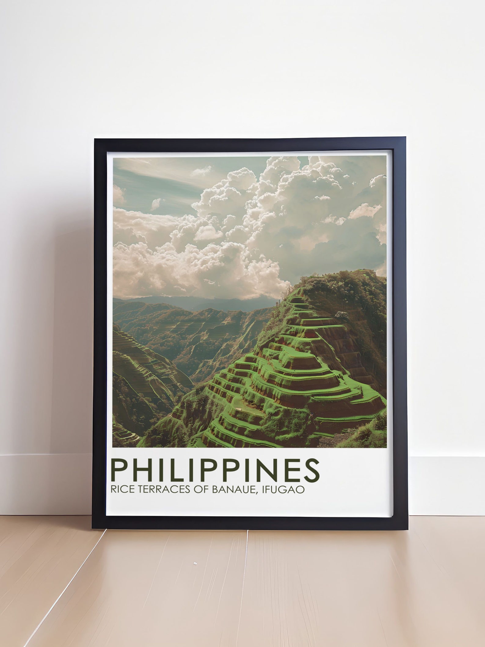 Philippines Travel Poster- Banaue Ifugao Decor - Rice Terraces of ...