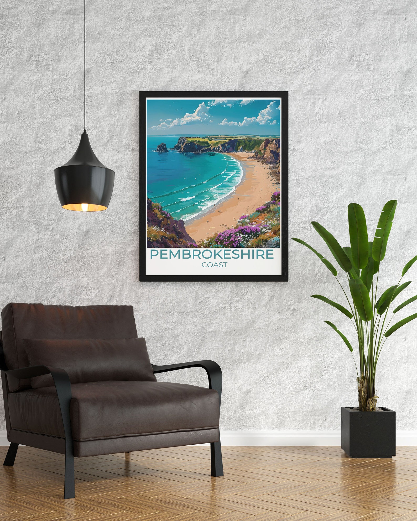 Pembrokeshire Coast National Park Travel Print - Wales Travel Poster ...