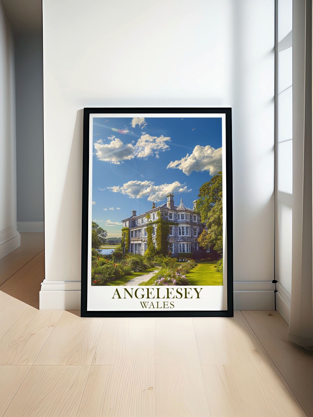 Anglesey Travel Poster - Plas Newydd House Art - Stunning Historical ...