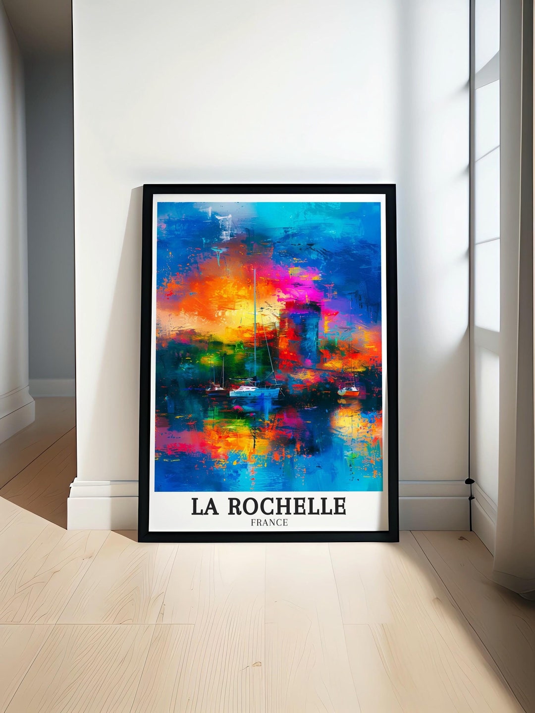 La Rochelle Print - Old Port Wall Art - Chain Tower Framed Art - Chain ...