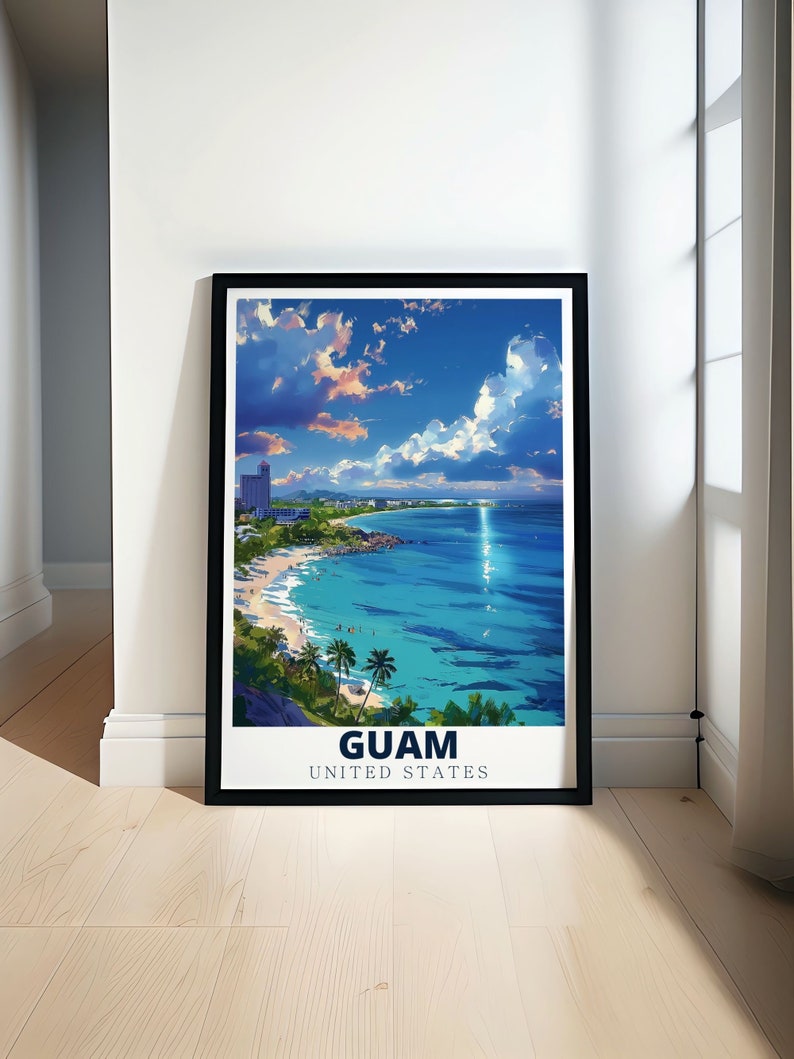 Guam Travel Art Tumon Bay Poster Captivating Island Print Home Decor ...