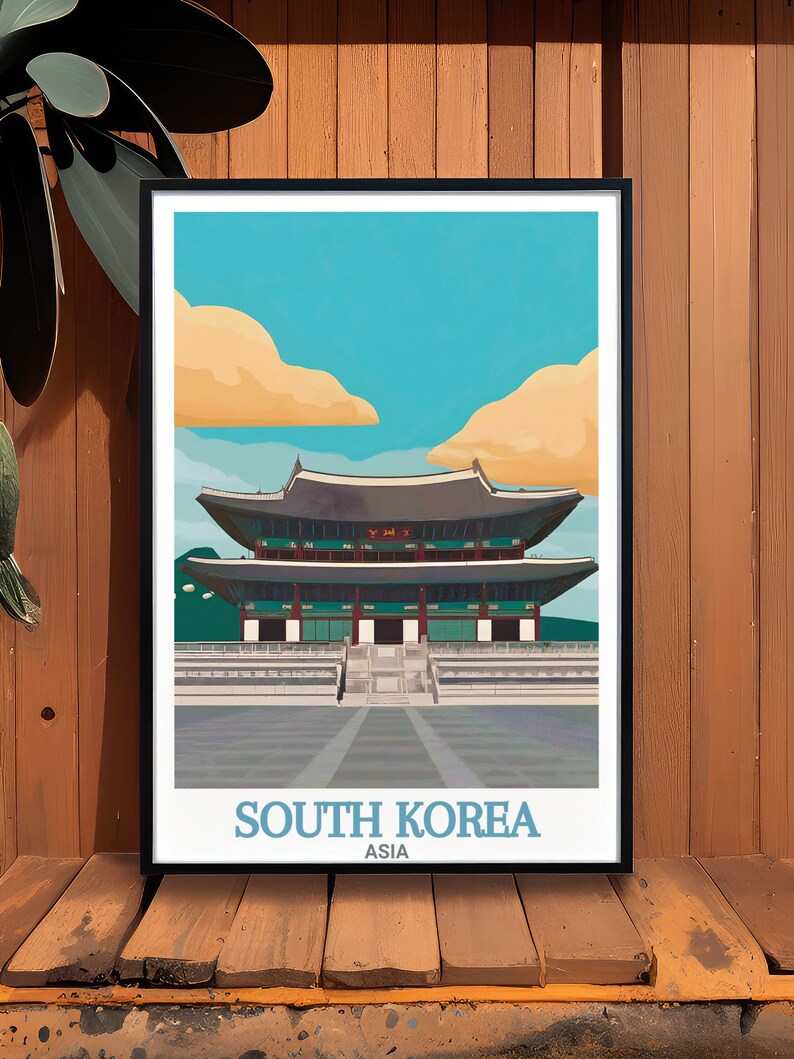 South Korea Travel Poster Gyeongbokgung Palace and Asia Decor ...