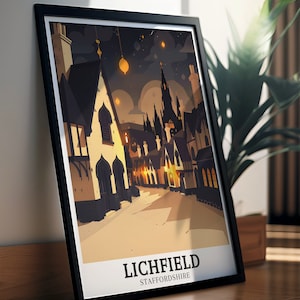 Lichfield Travel Art - Town Centre and Cathedral Posters - Lichfield ...
