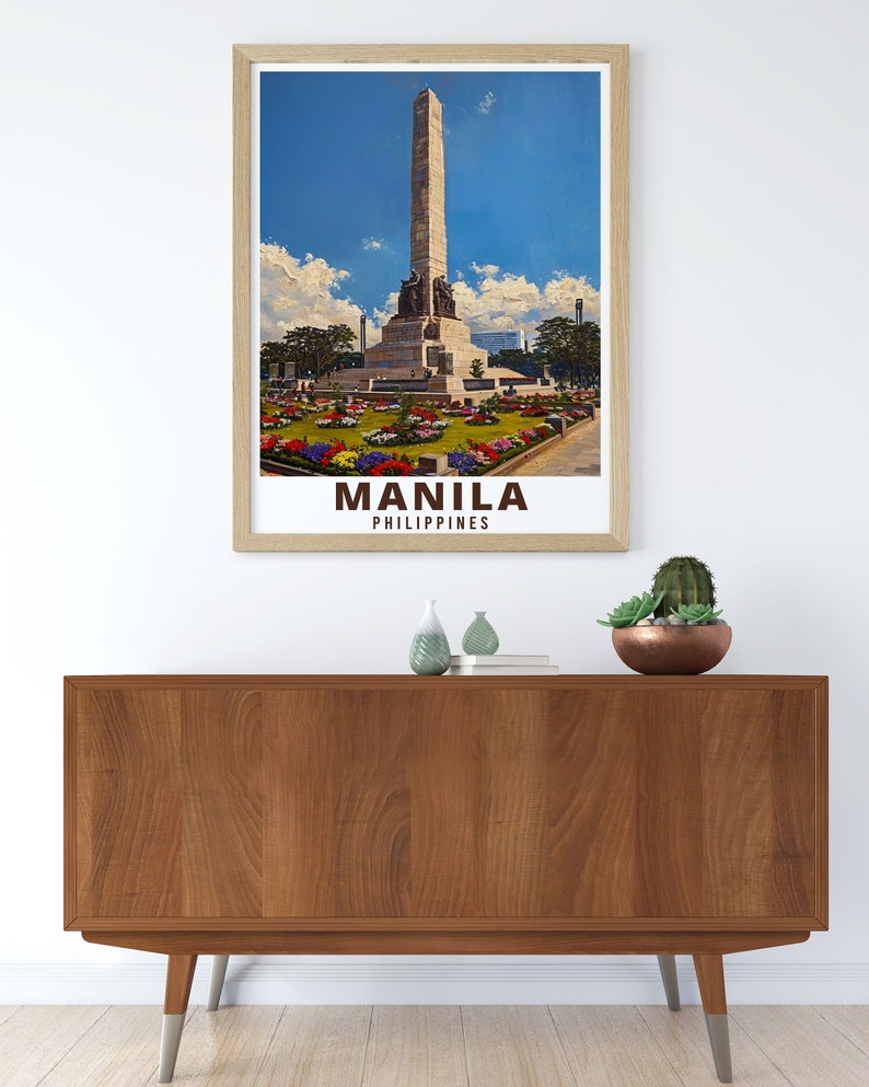 Manila Travel Poster Rizal Monument Decor Manila Wall Art Manila Travel ...