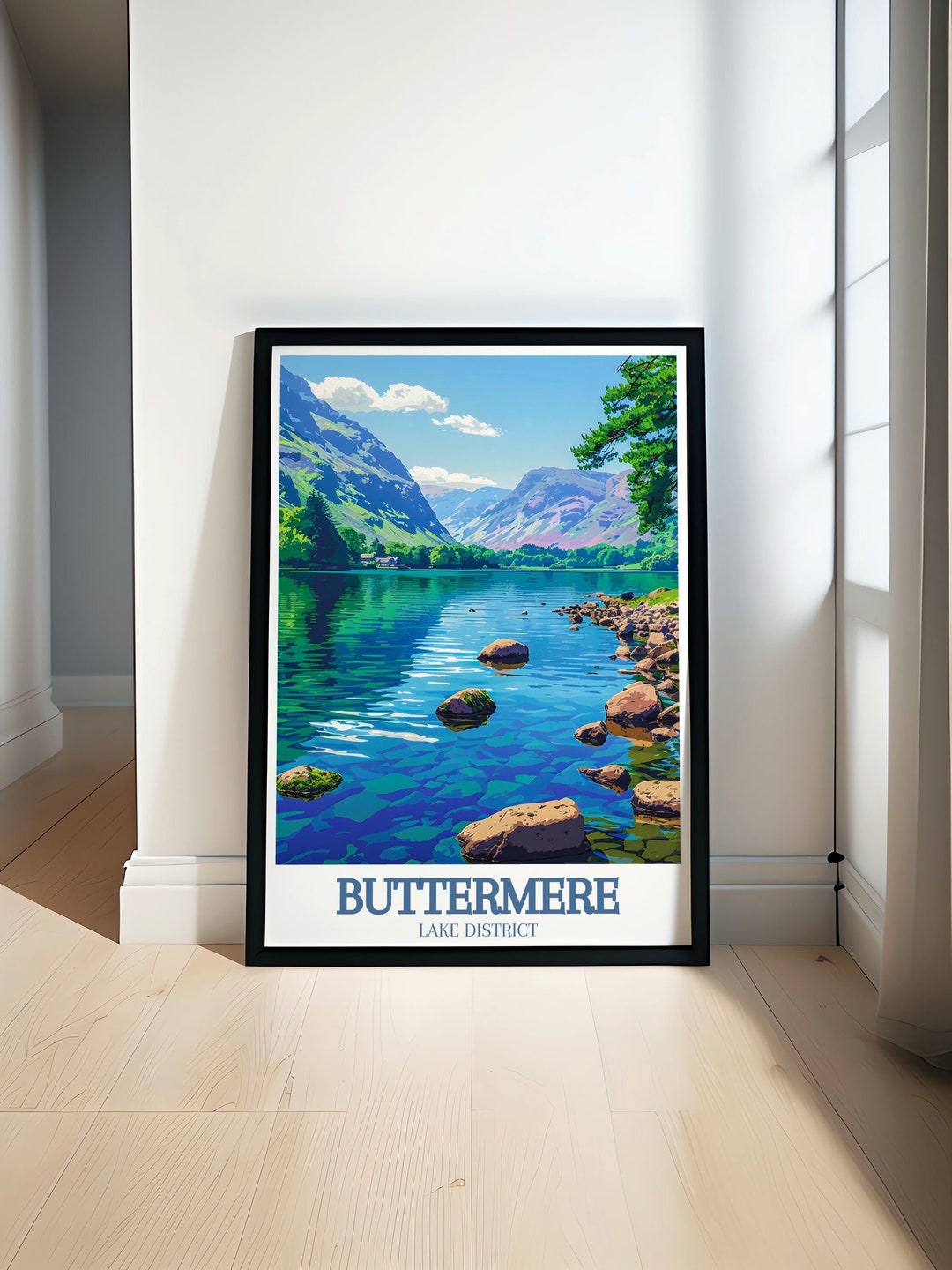Buttermere Lake Travel Poster - Lake District Canvas Print - Buttermere ...