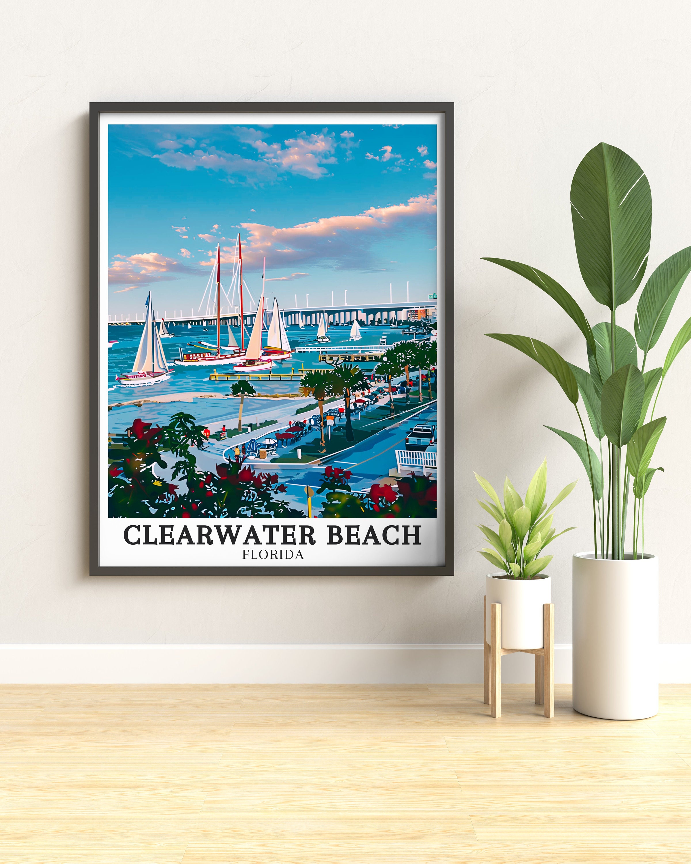 Clearwater Beach Travel Posters - Clearwater Memorial Causeway Art ...