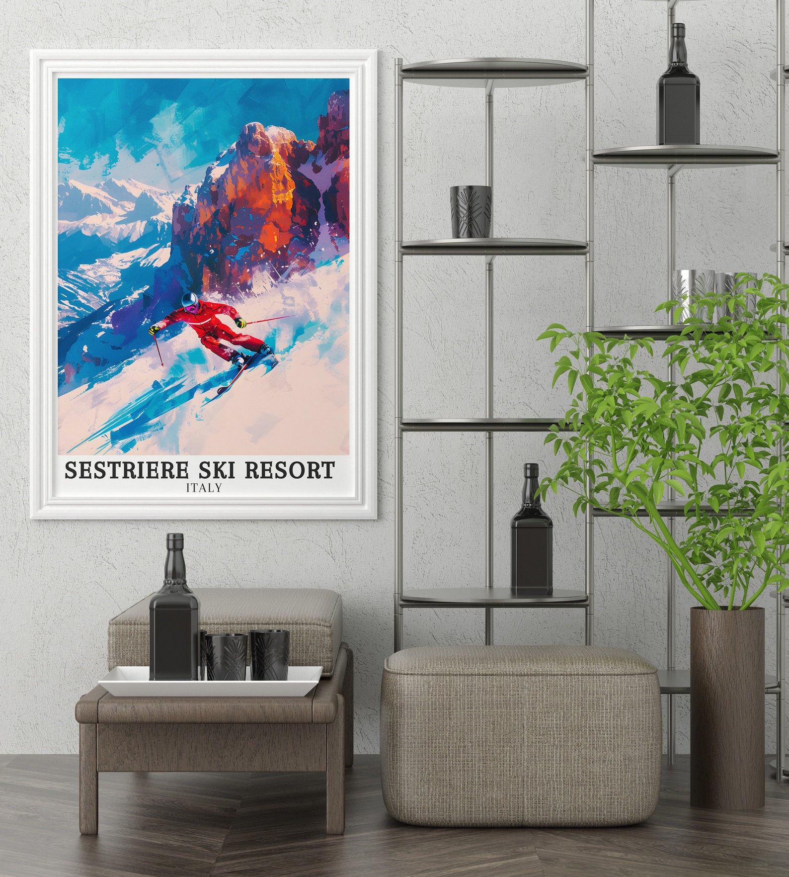 Sestriere Wall Art - Sestriere Vialattea Ski Area Poster - Sestriere ...