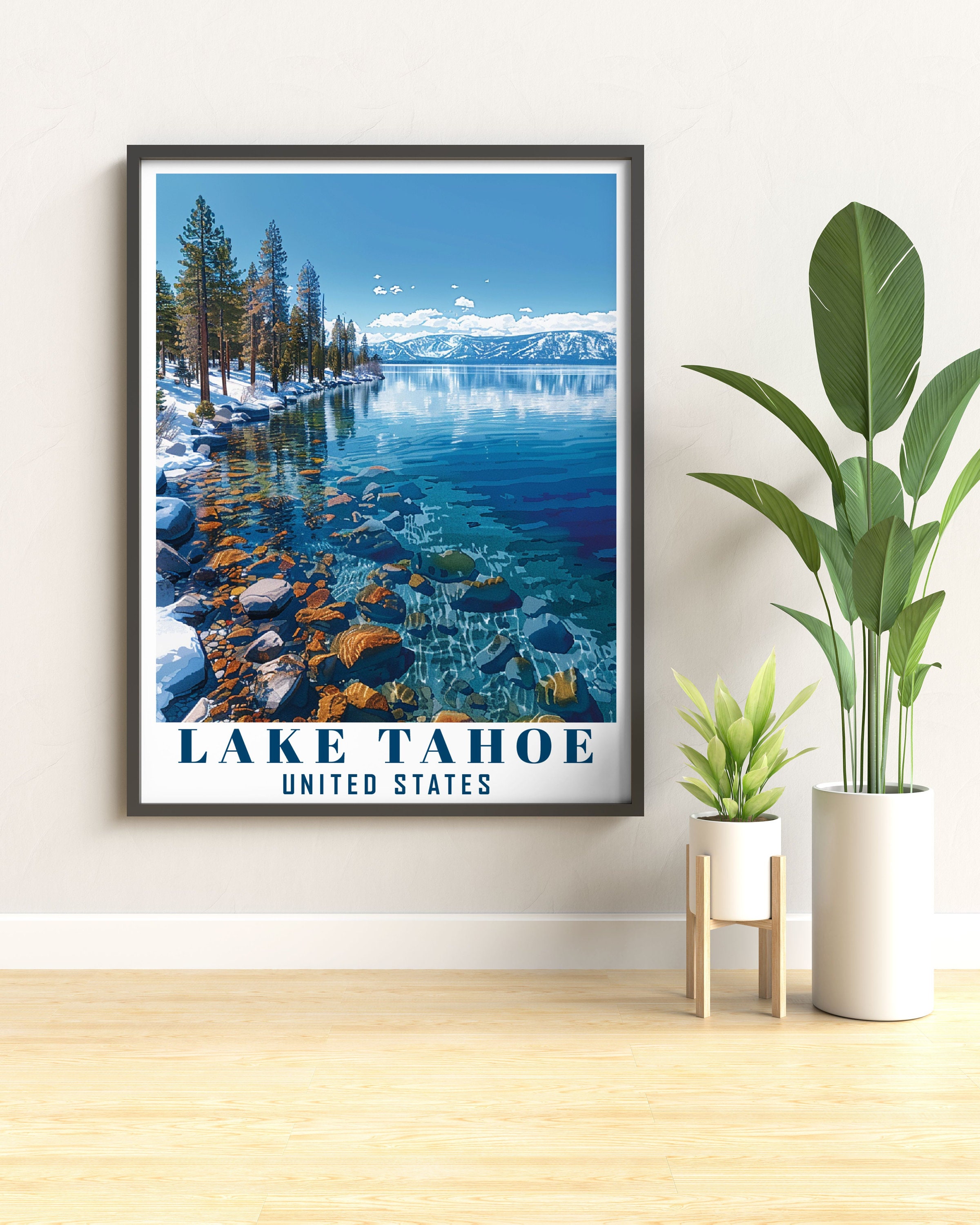 Lake Tahoe Print Lake Tahoe Poster for Home Decor Lake Tahoe Wall Art ...