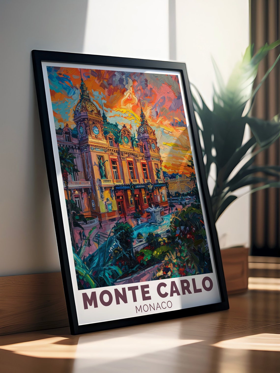 Monte-carlo Travel Poster Monaco Wall Art Casino De Monte-carlo Artwork ...