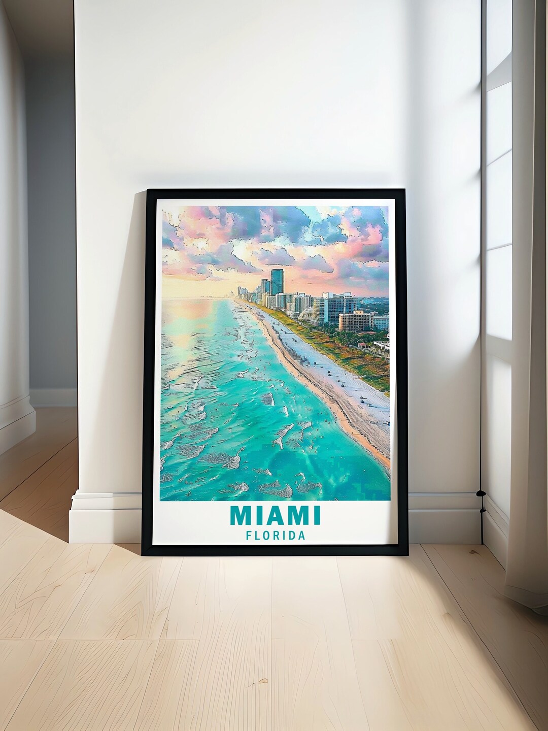 Miami Poster - Miami South Beach Print - Miami Print - Miami Framed ...