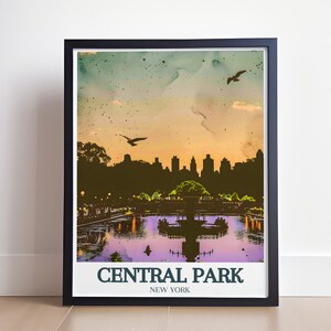 Central Park Art Print - Bethesda Fountain Decor - Gapstow Bridge Wall ...