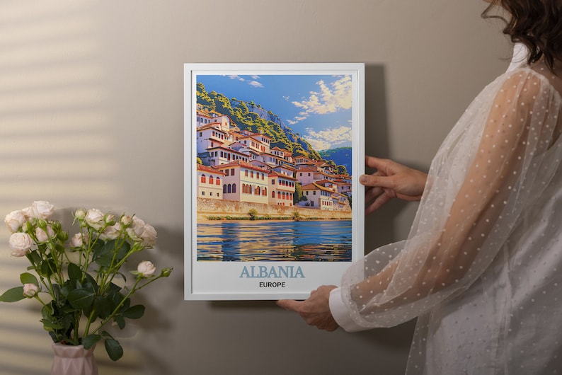 Albania Travel Poster Berat Artwork Tirana Print Vintage Travel Art ...
