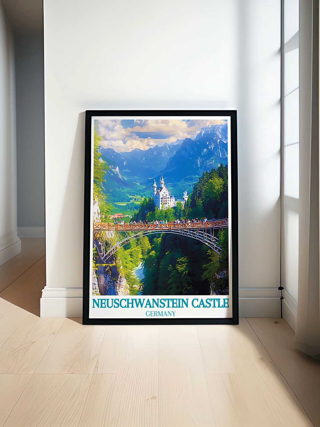Neuschwanstein Castle Mystical German Landscape Art - Traditional ...