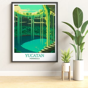 Yucatan Peninsula Art - Ik Kil Canvas Art - Cenote Ik Kil Art - Yucatan ...
