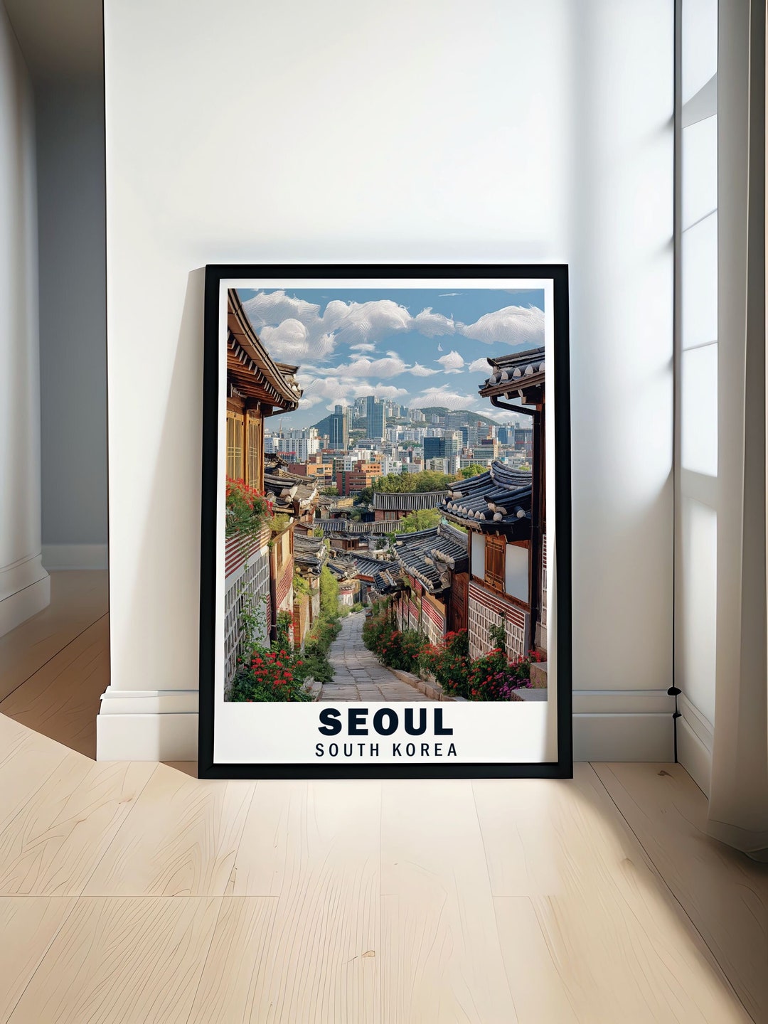 Seoul Art Print - Bukchon Hanok Village Poster - South Korea Heritage ...