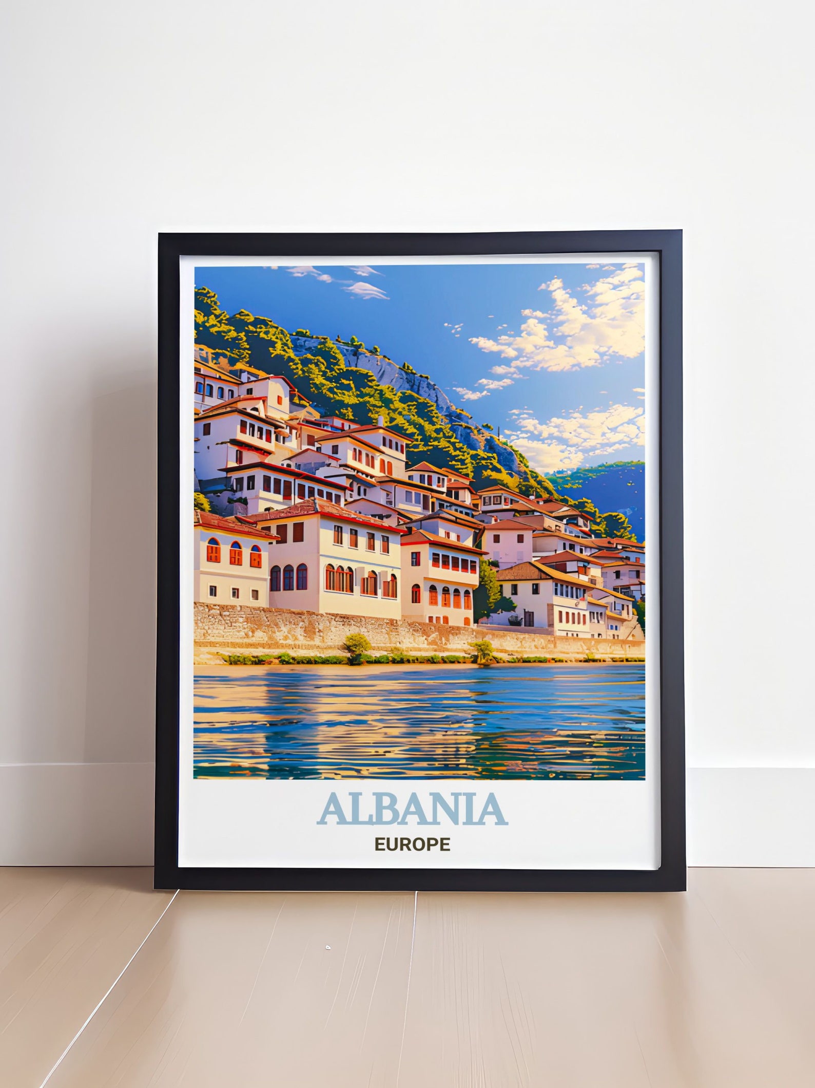 Albania Travel Poster Berat Artwork Tirana Print Vintage Travel Art ...