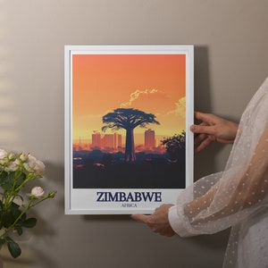 Zimbabwe Travel Posters - Harare Skyline Majesty - Mbare Musika Market ...