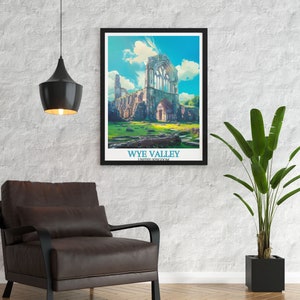 Wye Valley Travel Print - Tintern Abbey and Wye Valley Posters for Home ...