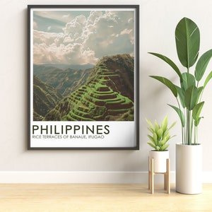 Philippines Travel Poster- Banaue Ifugao Decor - Rice Terraces of ...